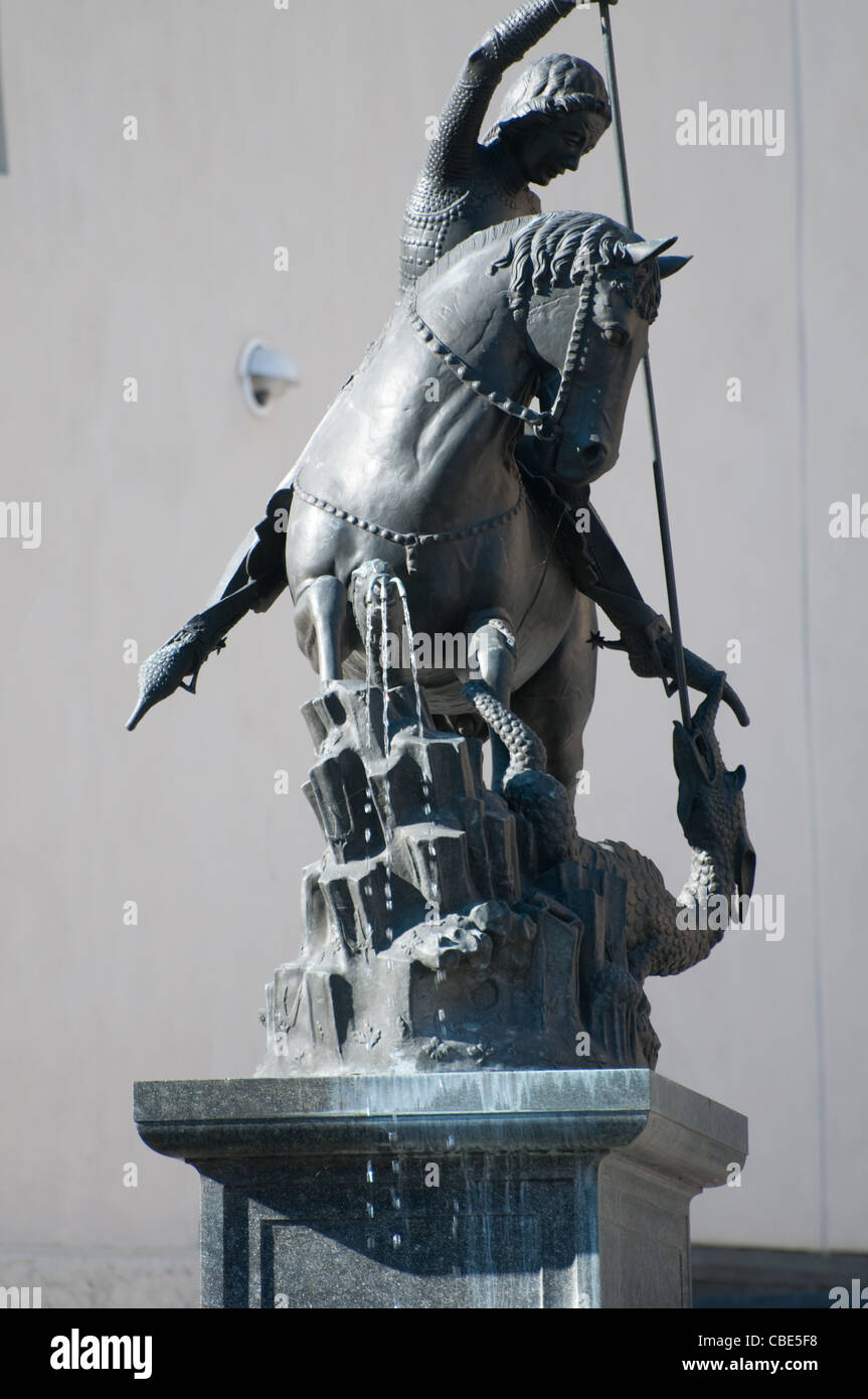 Statue in the front of the St Vitus cathedral in Prague old city Stock ...