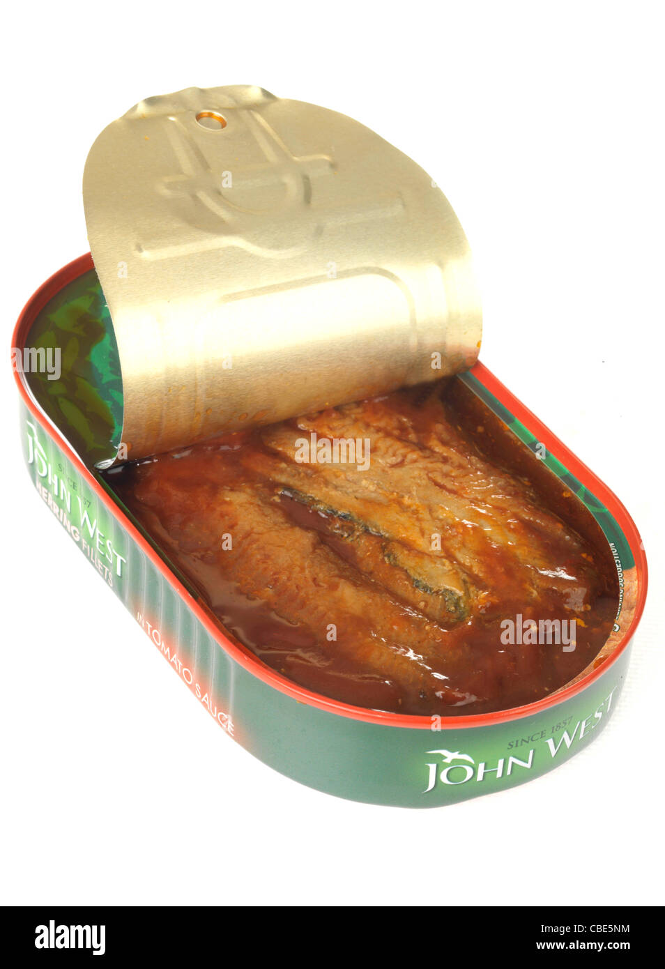 Branded Tin Or Can Of John West Herring Fillets In Tomato Sauce ...