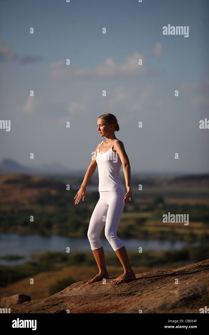 Young woman practicing Tai Chi South India Stock Photo - Alamy