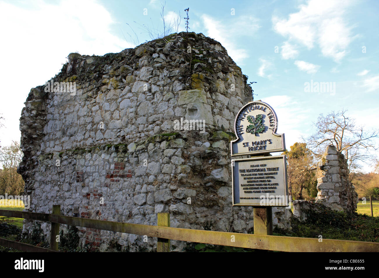 The ruins of St Mary's Priory, at Ankerwycke near Wraysbury in ...