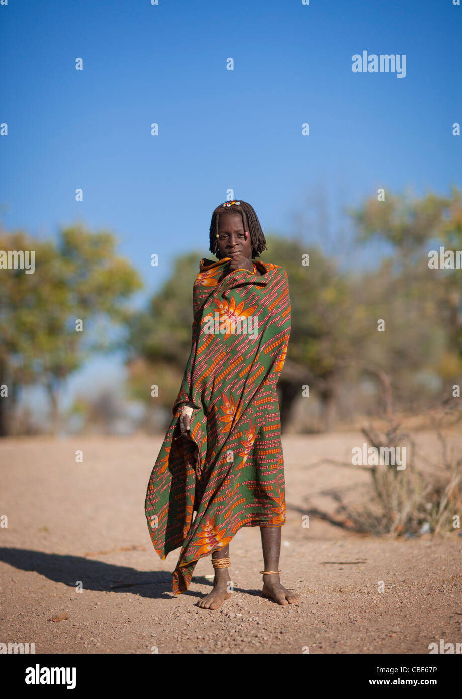 Mucawana Girl Called Amaiawoka, Village Of Oncocua, Angola Stock Photo ...