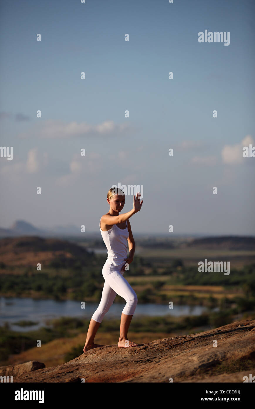 Young woman practicing Tai Chi South India Stock Photo - Alamy