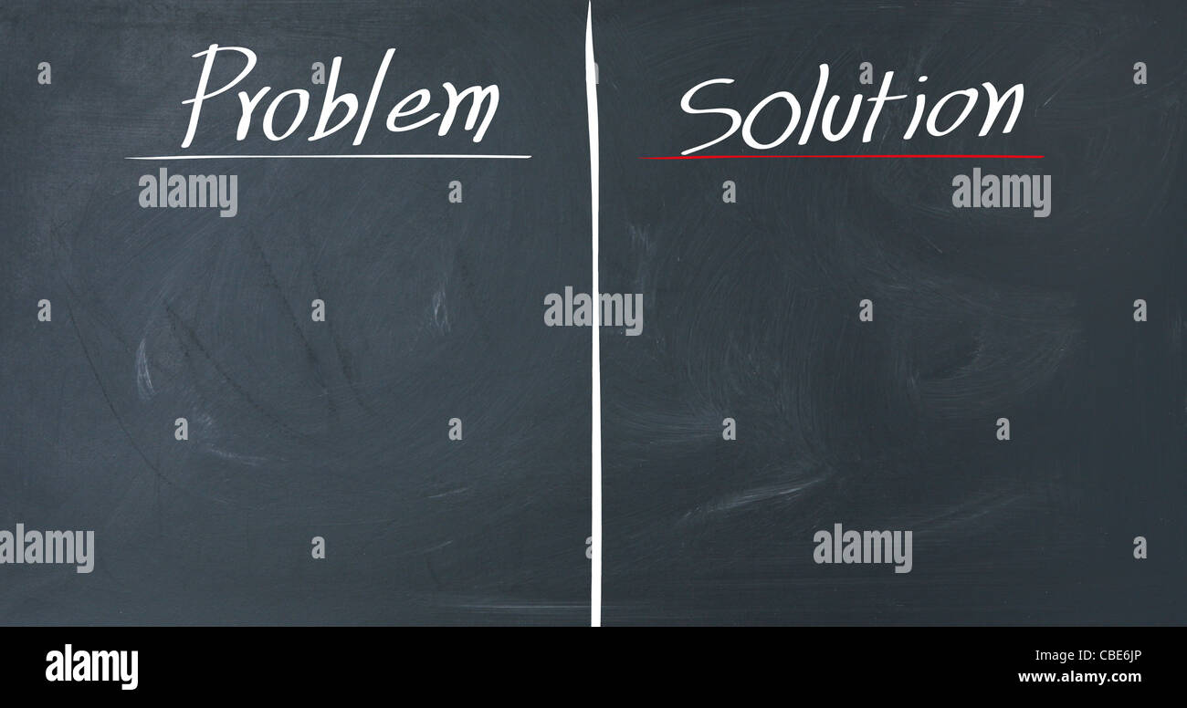 hand writing the solution on chalk board Stock Photo - Alamy