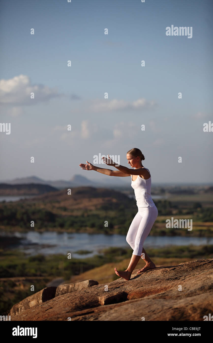 Young woman practicing Tai Chi South India Stock Photo - Alamy