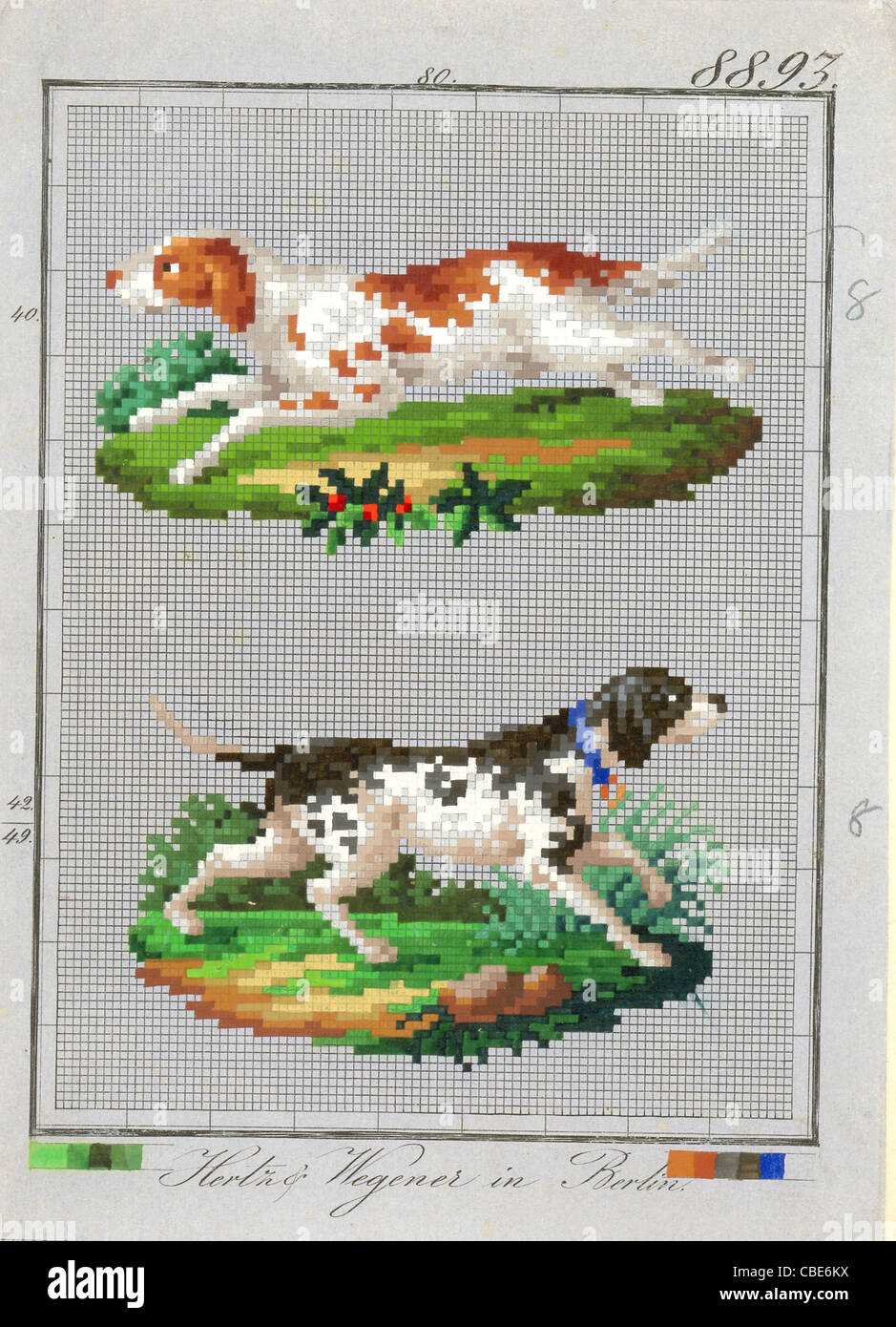 Berlin wool work pattern of dog from Hertz & Wegener, Berlin Stock ...