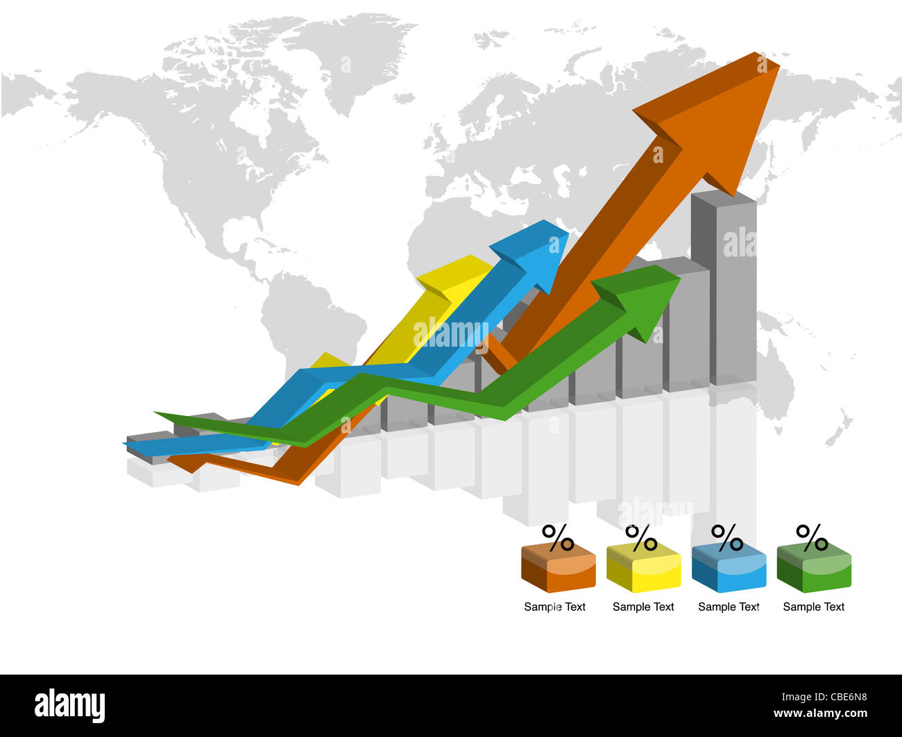 Business Color Graph with arrow Stock Photo - Alamy