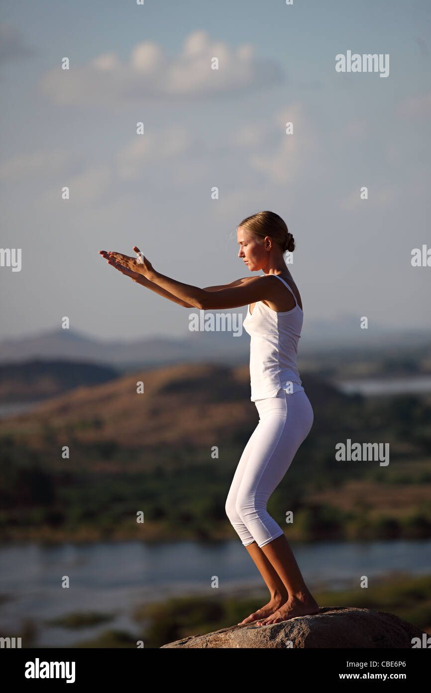 Young woman practicing Tai Chi South India Stock Photo - Alamy