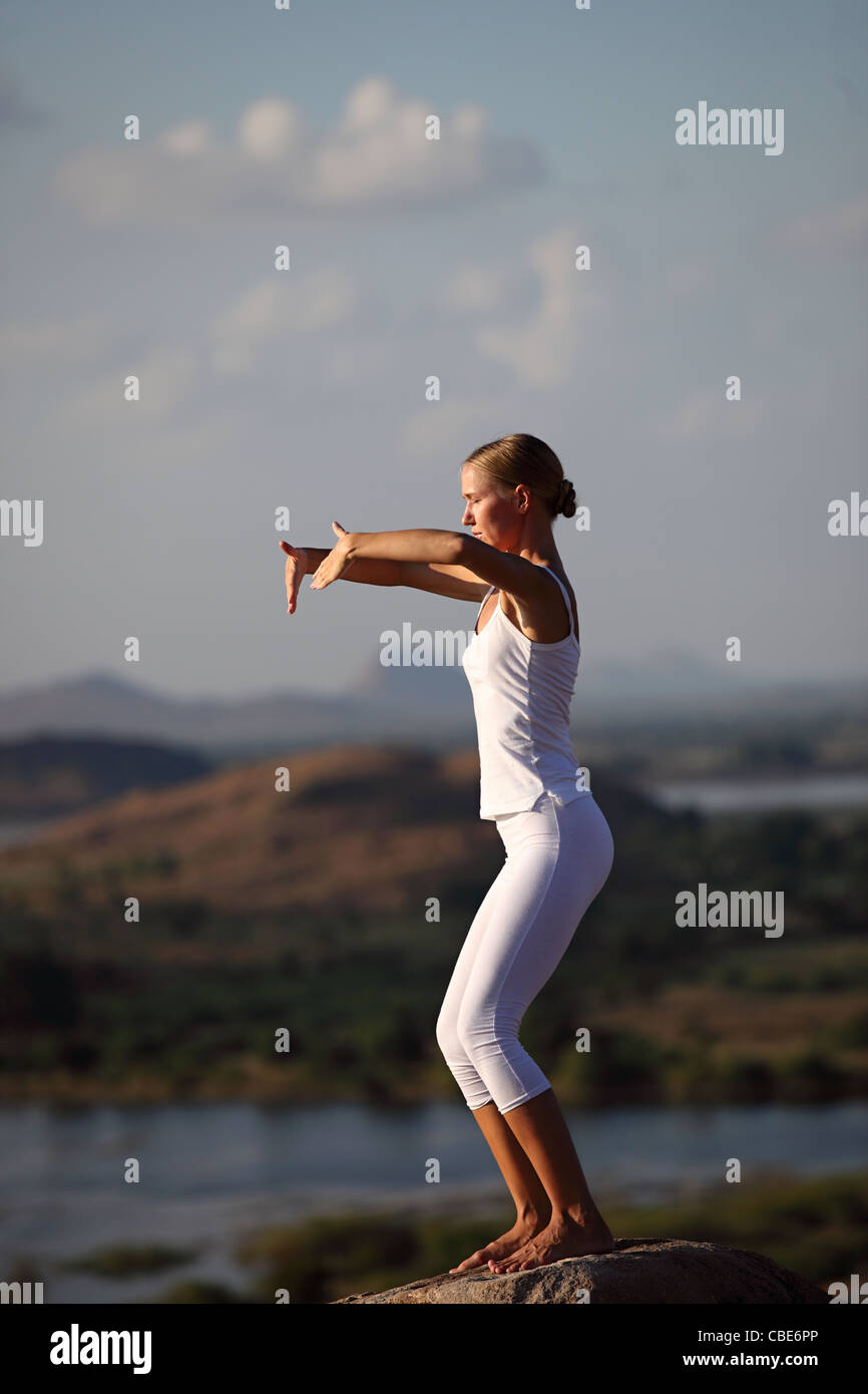 Young woman practicing Tai Chi South India Stock Photo - Alamy