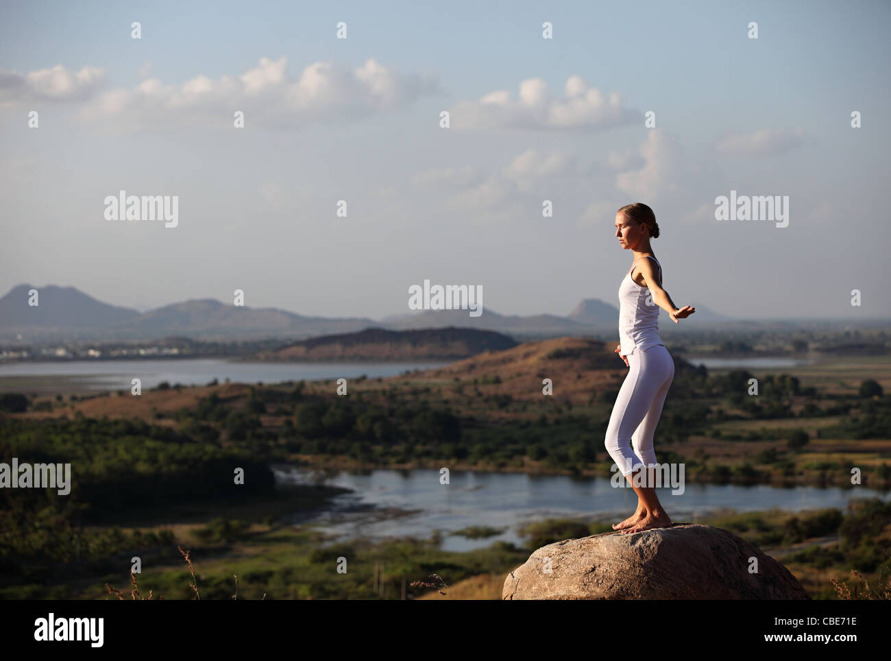Young woman practicing Tai Chi South India Stock Photo - Alamy