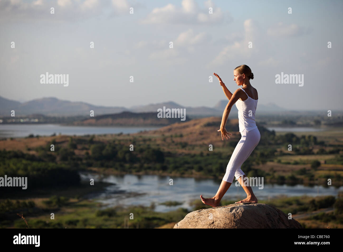 Young woman practicing Tai Chi South India Stock Photo - Alamy
