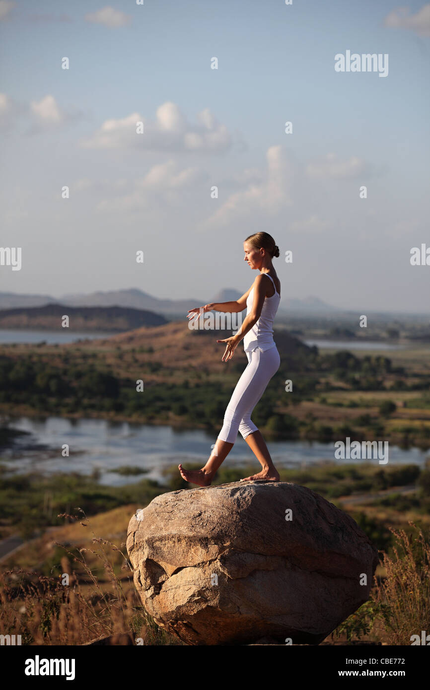 Young woman practicing Tai Chi South India Stock Photo - Alamy