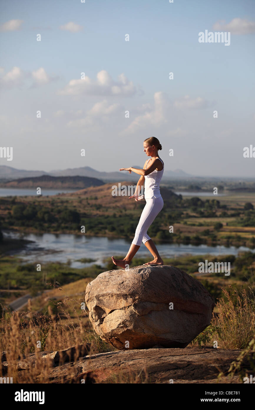 Young woman practicing Tai Chi South India Stock Photo - Alamy