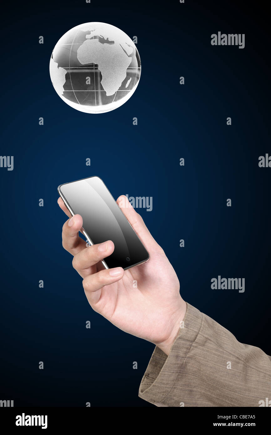 Mobile connection globe hi-res stock photography and images - Alamy