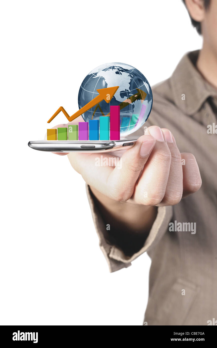 Mobile screen arrow hi-res stock photography and images - Alamy