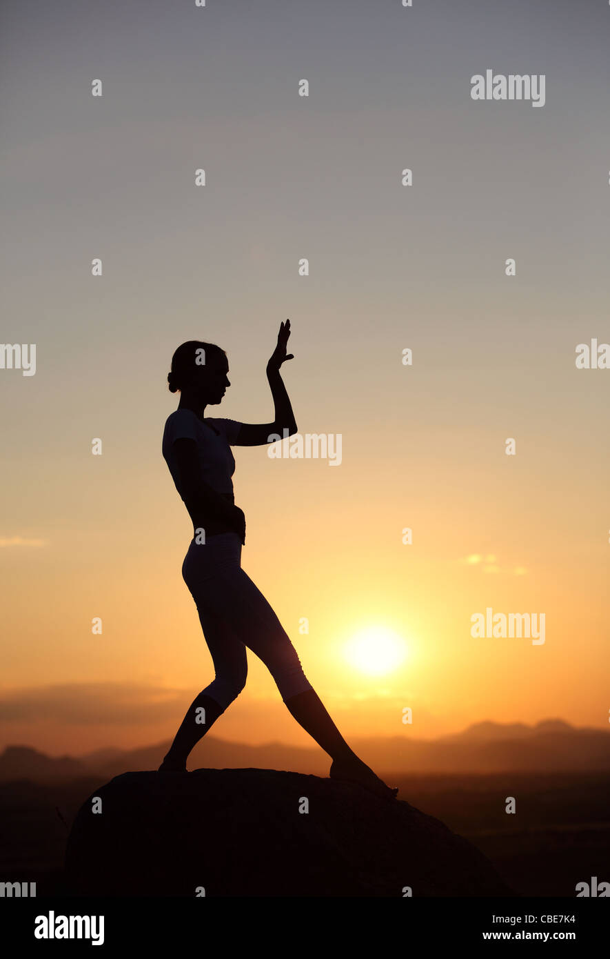 Young woman practicing Tai Chi South India Stock Photo - Alamy