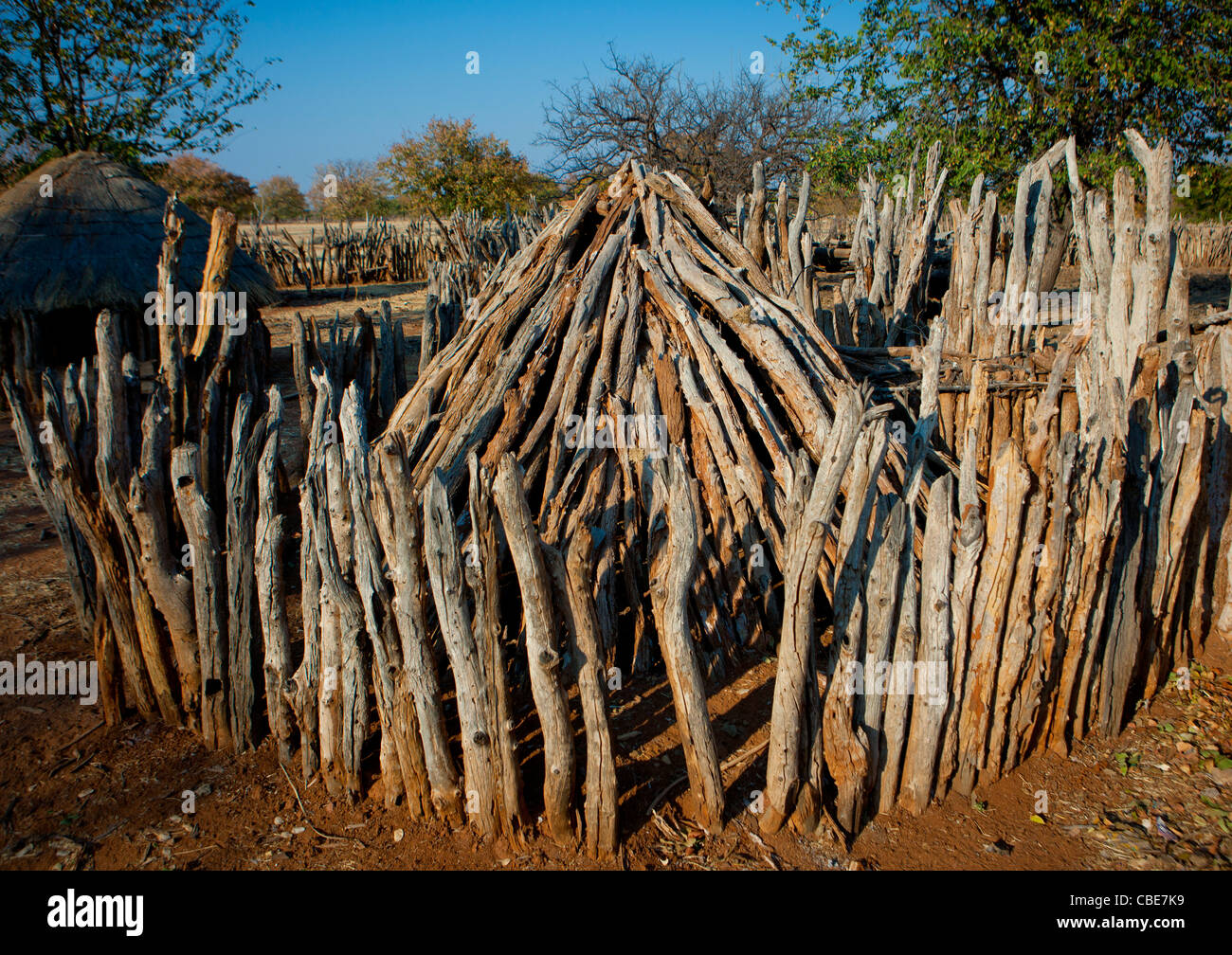 Cattle Enclosure, Village Of Mahine, Angola Stock Photo - Alamy