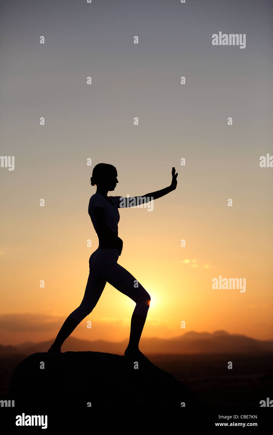 Young woman practicing Tai Chi South India Stock Photo - Alamy