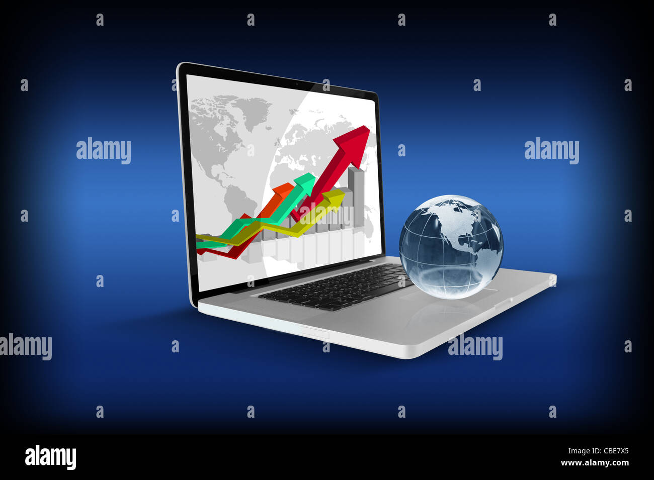 Line graph on laptop hi-res stock photography and images - Alamy