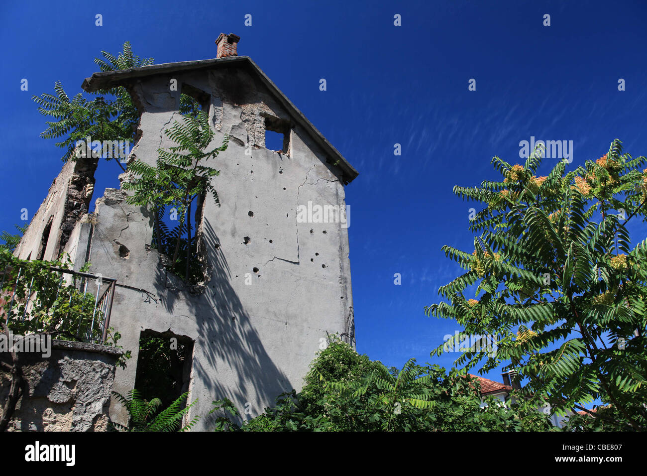 War Damage, Mostar, Bosnia and Herzegovina Stock Photo - Alamy