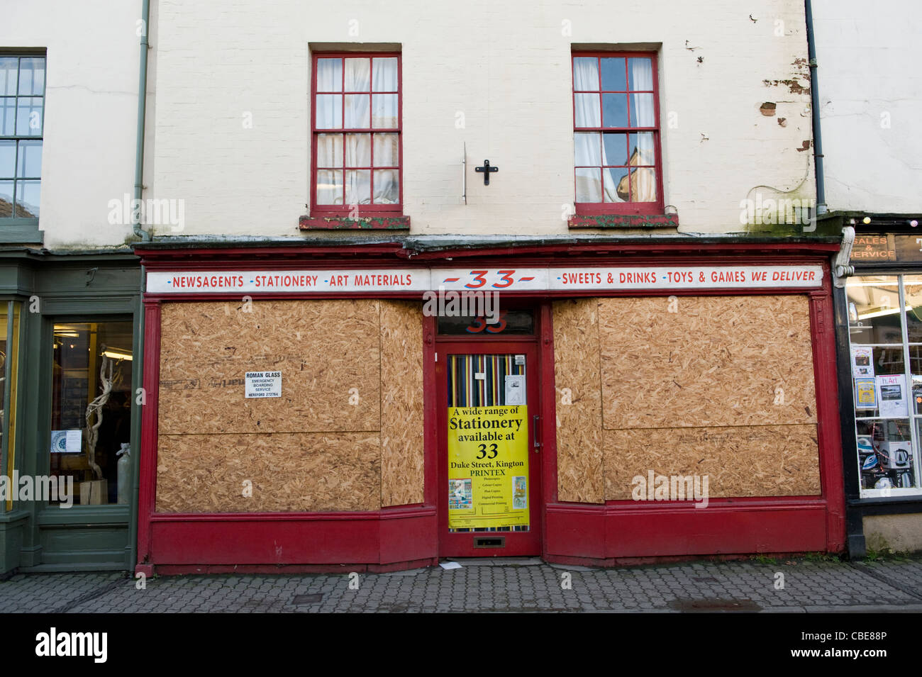 Boarded Up Shop Front In High Resolution Stock Photography and Images ...