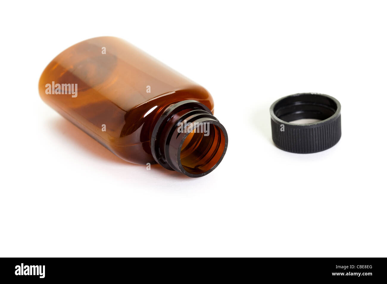Brown Plastic Bottle with white background Stock Photo - Alamy