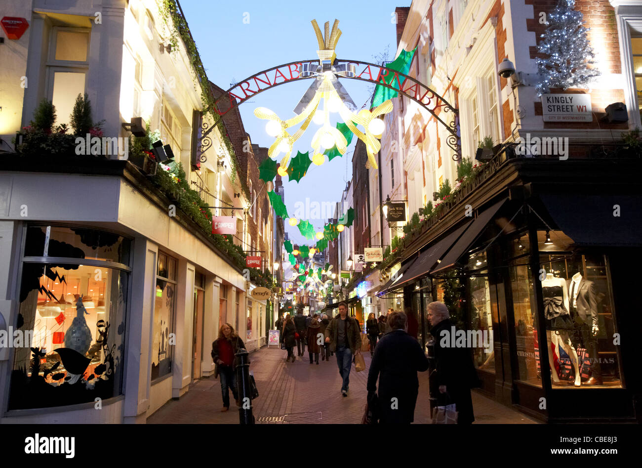 carnaby street christmas shopping london england united kingdom uk ...