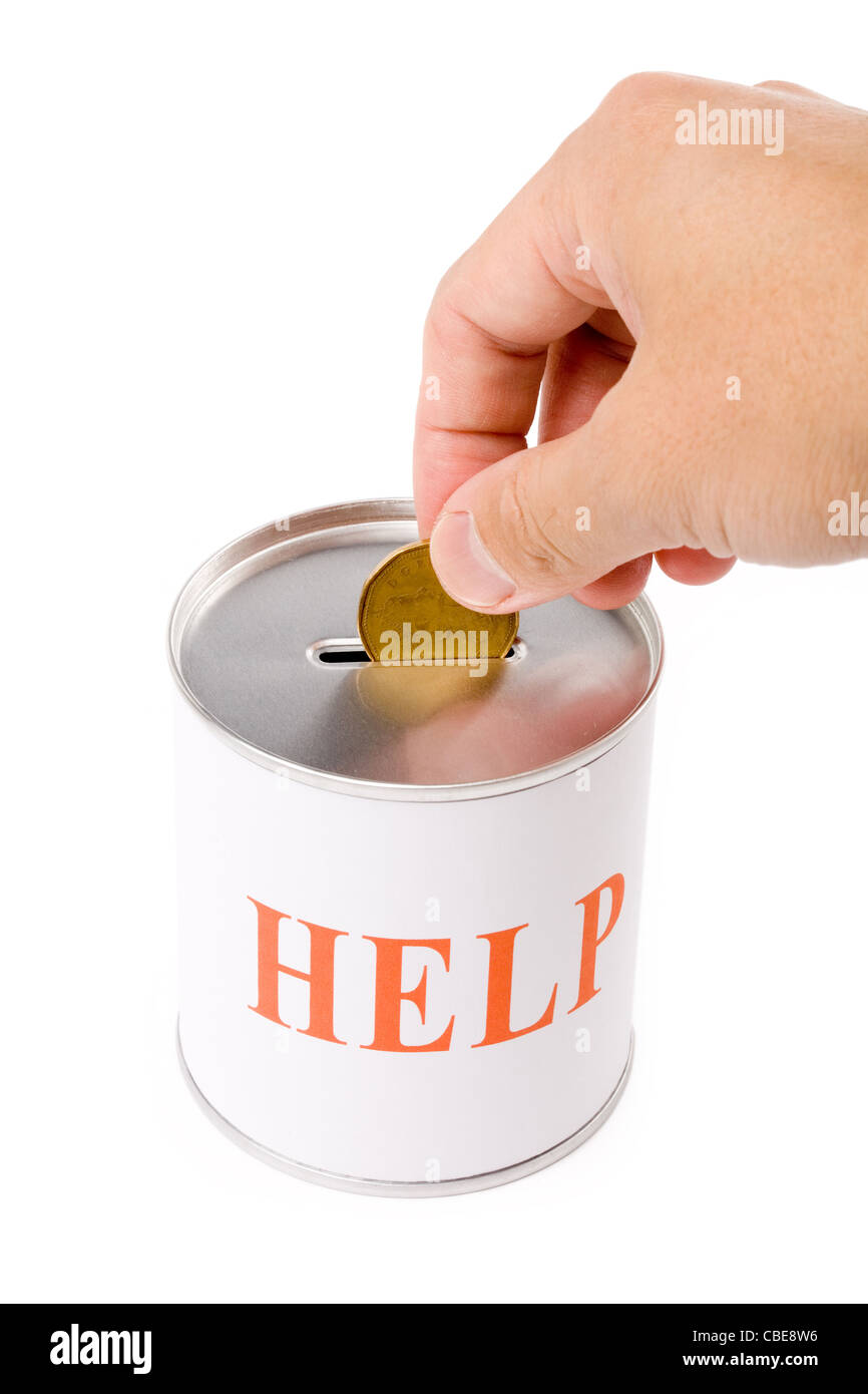 Help Box, concept of Donation or financial support Stock Photo - Alamy