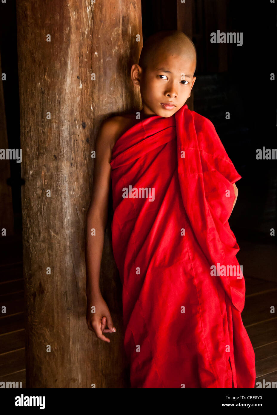 boy monk standing in a temple Burma Myanmar Stock Photo - Alamy