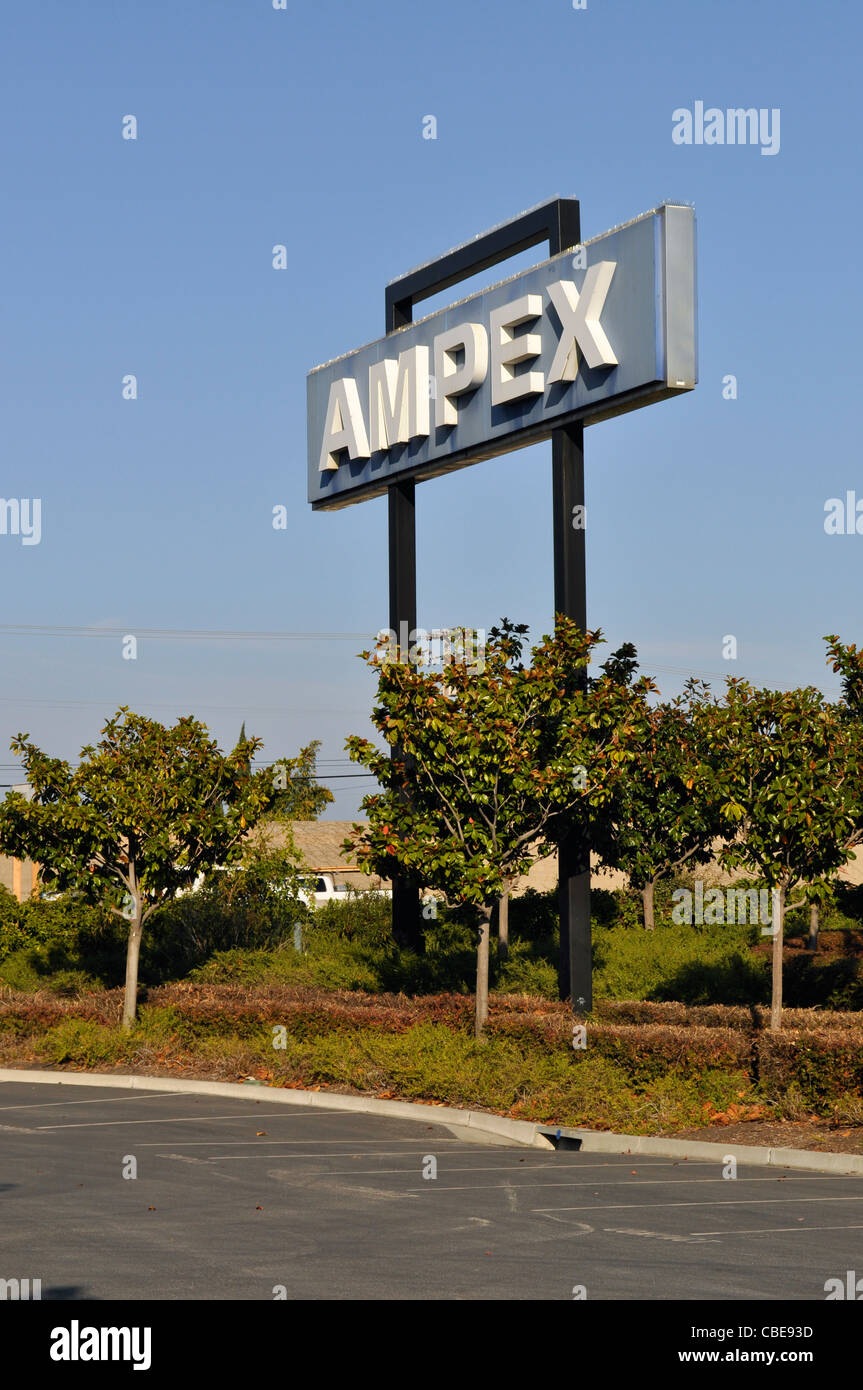 Ampex Data Systems Corporation sign along Highway 101 in Redwood City ...