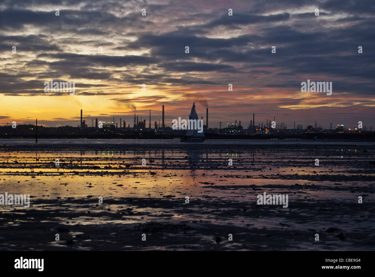 Sailing yacht just after sunset Stock Photo - Alamy
