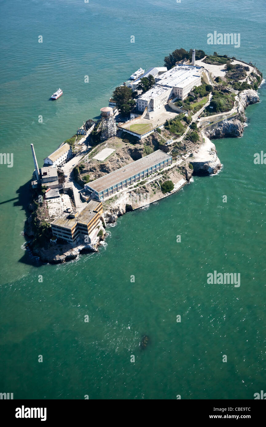 Aerial view alcatraz bay bridge hi-res stock photography and images - Alamy