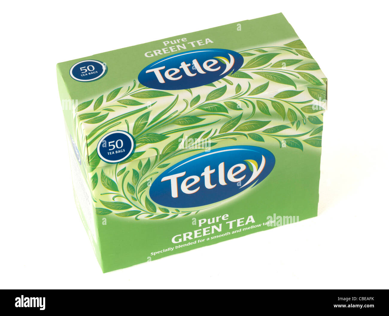 Branding Packaging For A Box Of Tetley Green Tea Bags Isolated Against ...