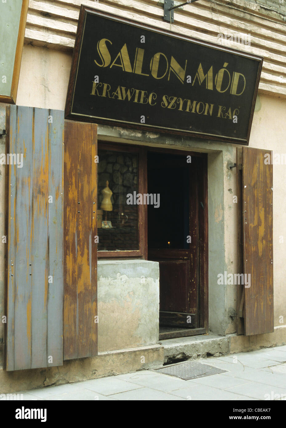 Shop windows and doors, now part of a restaurant, Kazimierz Jewish ...
