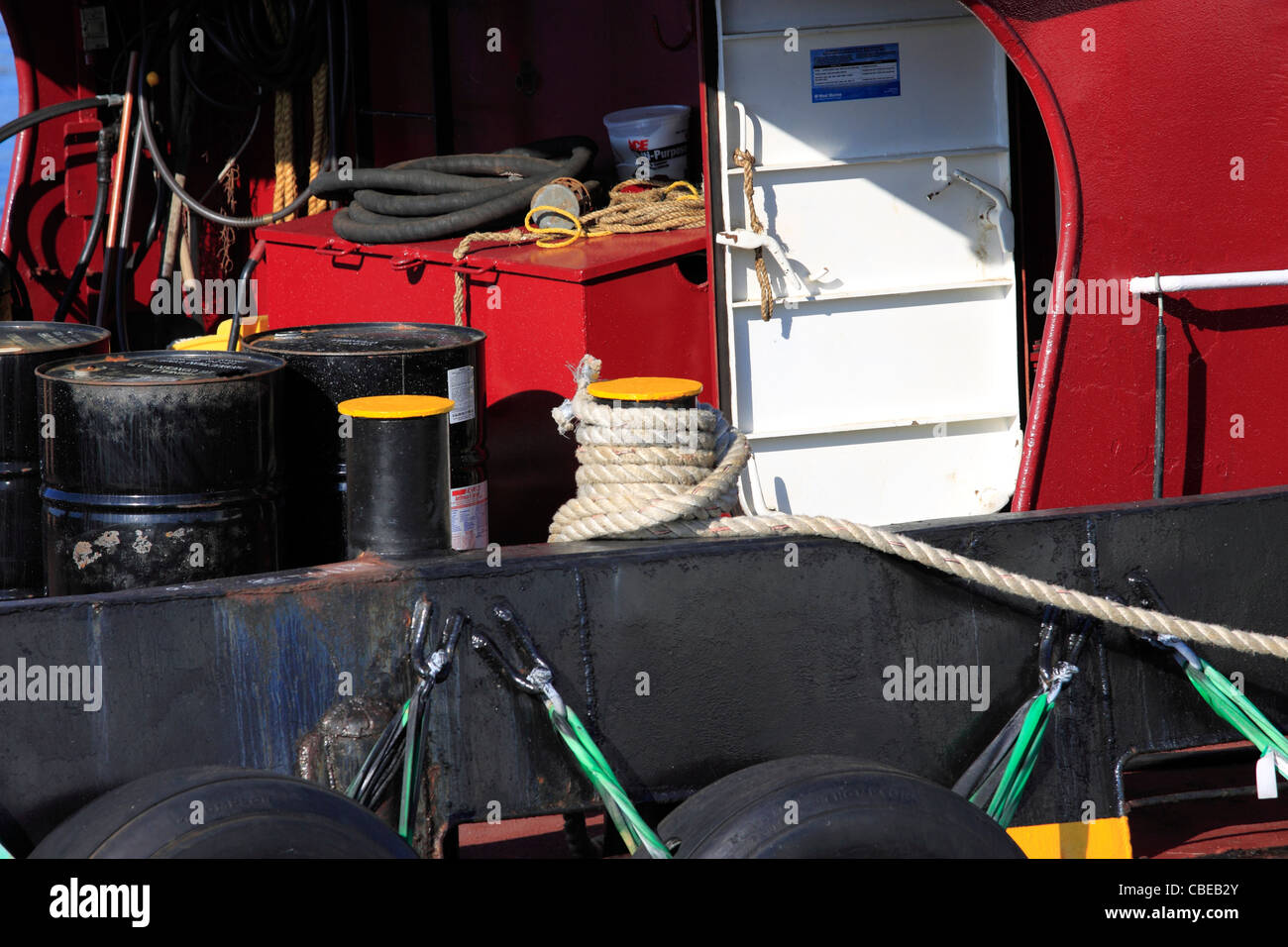 Tugboat deck Long Island NY Stock Photo - Alamy