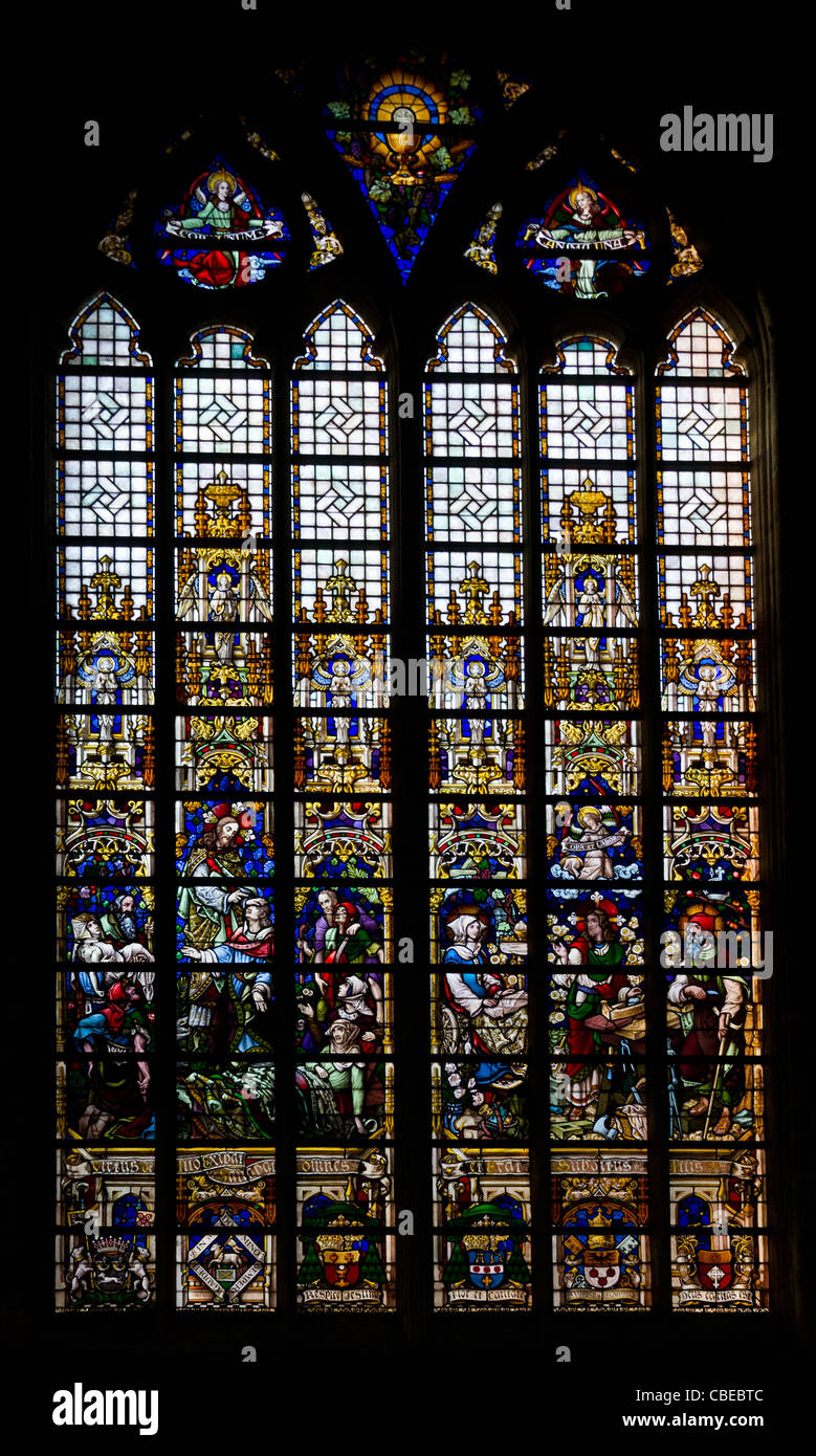 Stained glass of St. Bavo Cathedral in Ghent, Belgium Stock Photo - Alamy