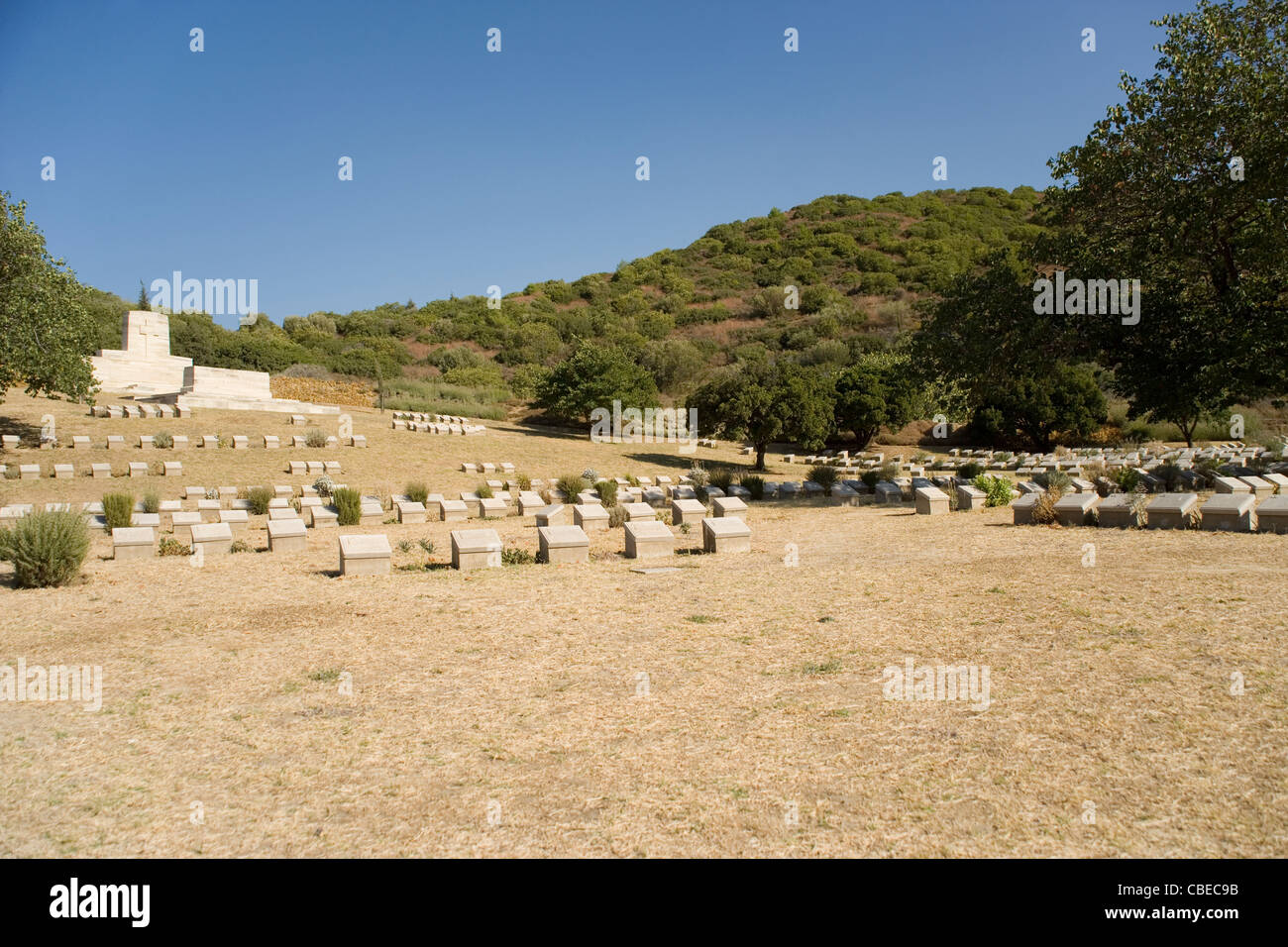 Shrapnel Valley Commonwealth Comission War Graves Cemetery in the Anzac area of Gallipoli ...