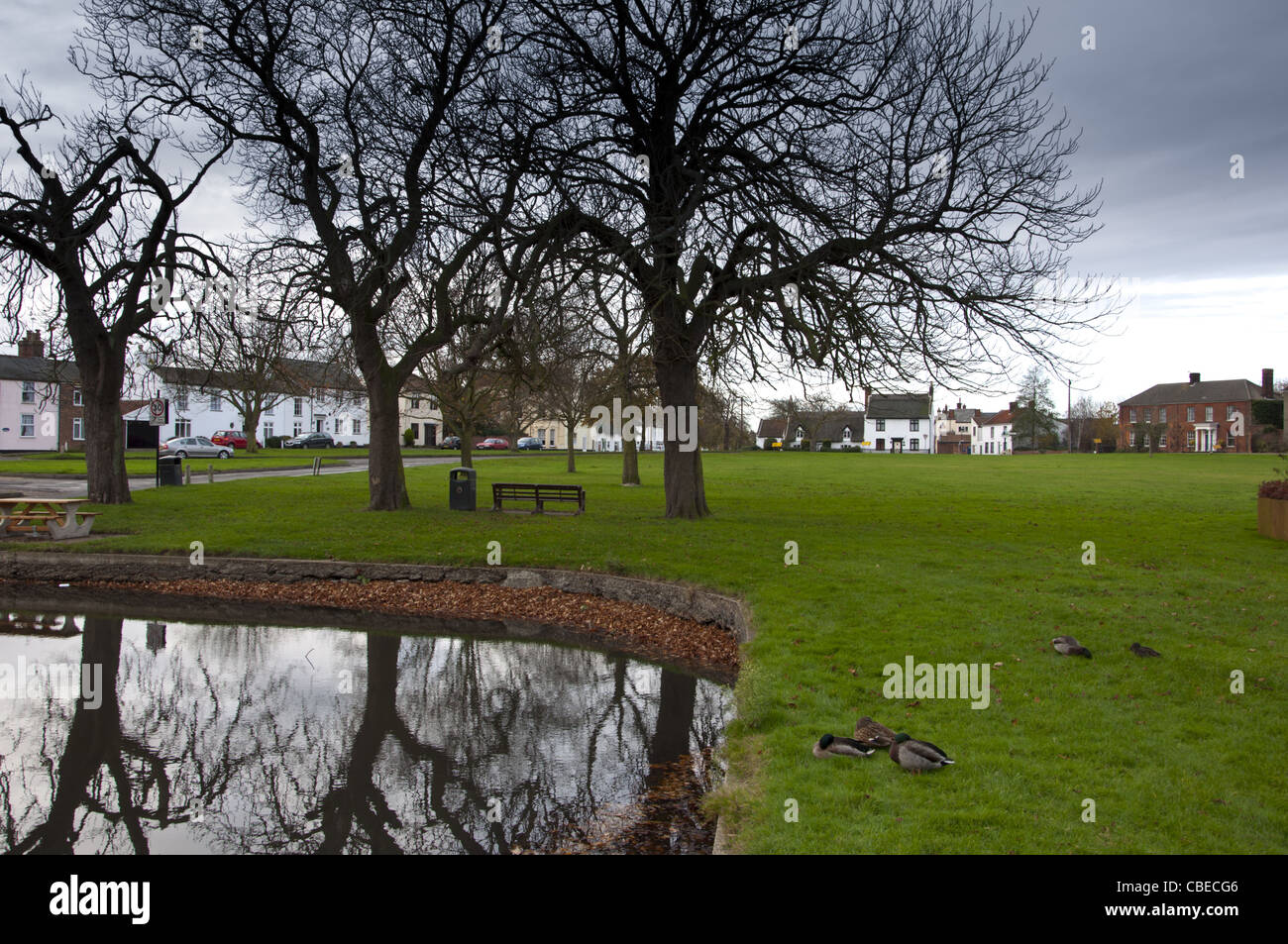Martham village and pond Stock Photo - Alamy