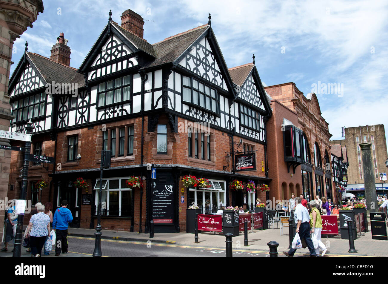 People shopping in the centre of Chester, England Stock Photo - Alamy