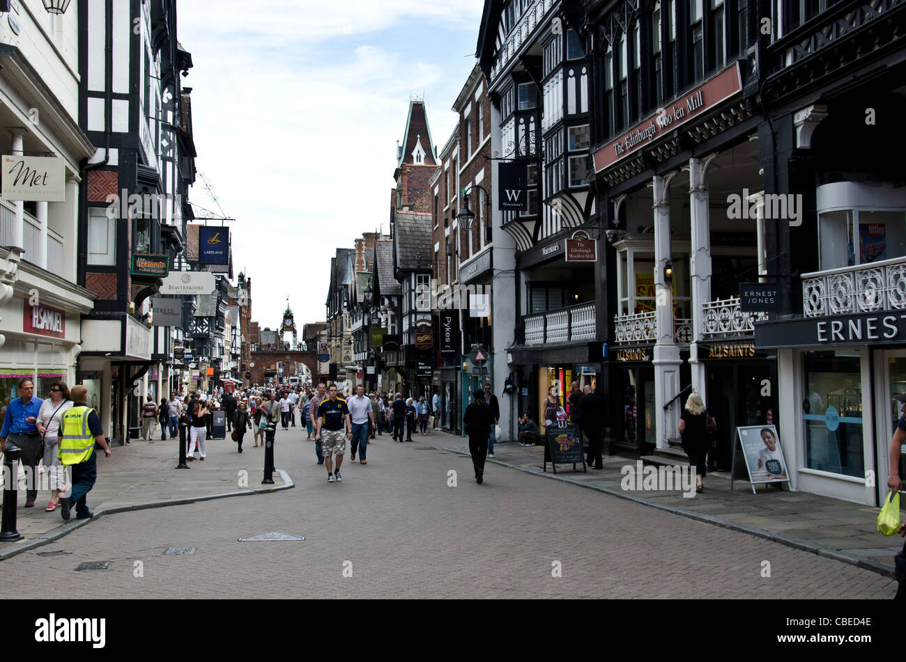 People shopping in the centre of Chester, England Stock Photo - Alamy