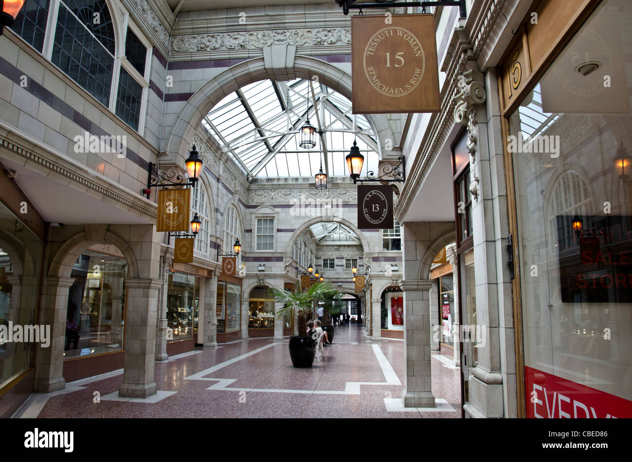 Inside a shopping mall in the centre of Chester, England Stock Photo ...