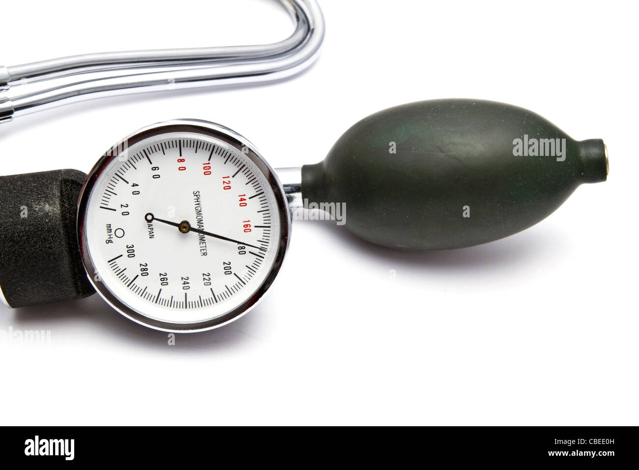Sphygmomanometer closeup on white background Stock Photo - Alamy