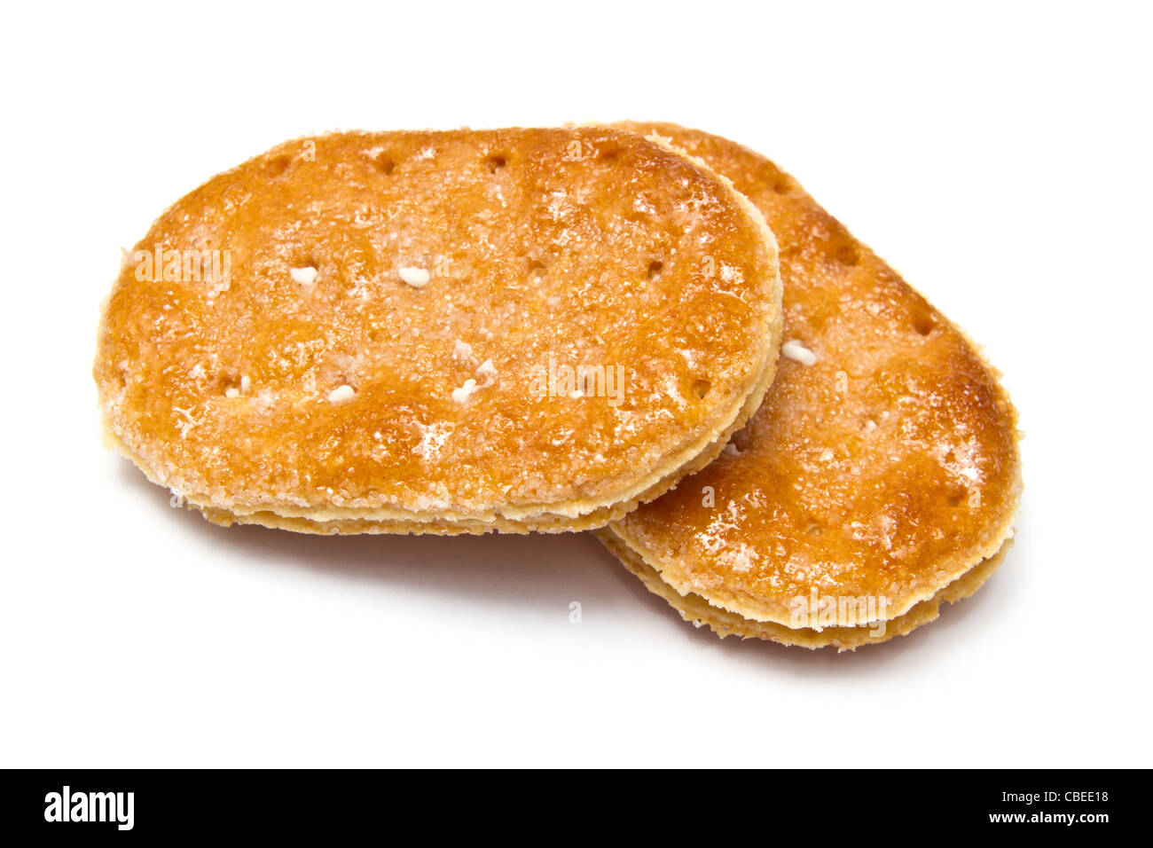 Delicious sweet crackers closeup on white background Stock Photo - Alamy