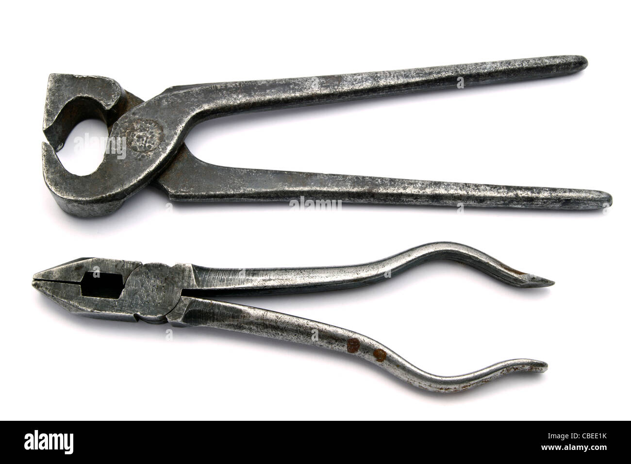 Old Pliers isolated on white background Stock Photo - Alamy