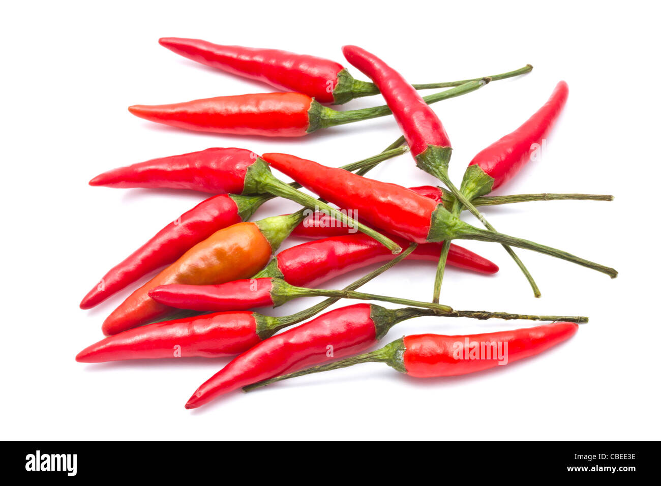 Fresh red chilli closeup on white background Stock Photo - Alamy