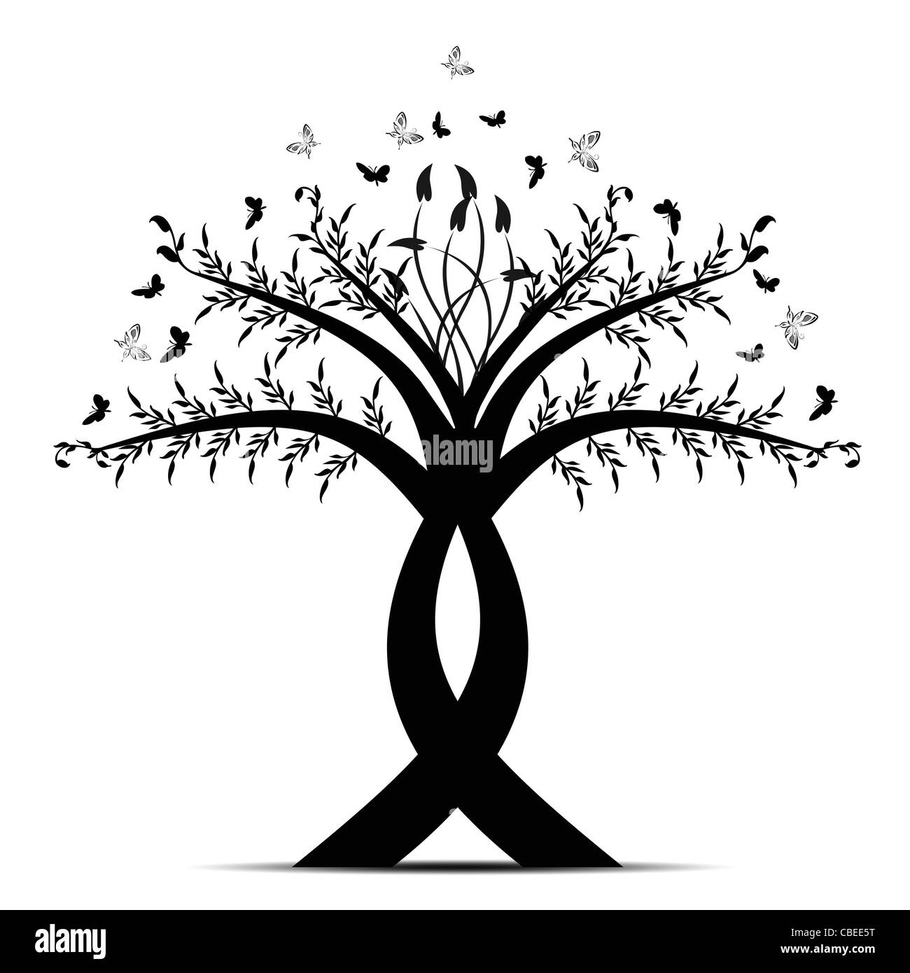 Beautiful art tree isolated on white background Stock Photo - Alamy