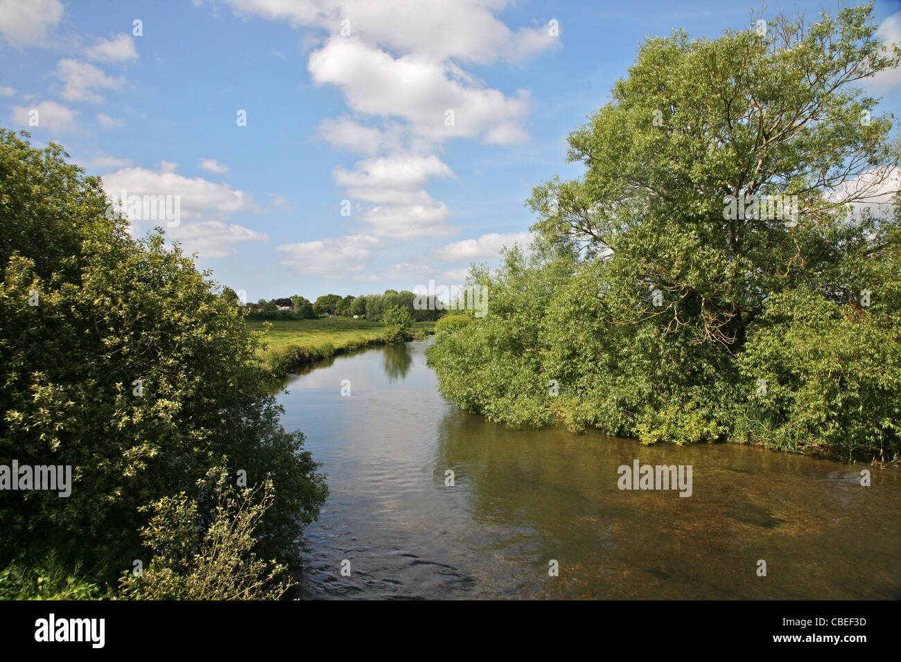Wool - View of the River Frome from the old stone bridge which crosses ...