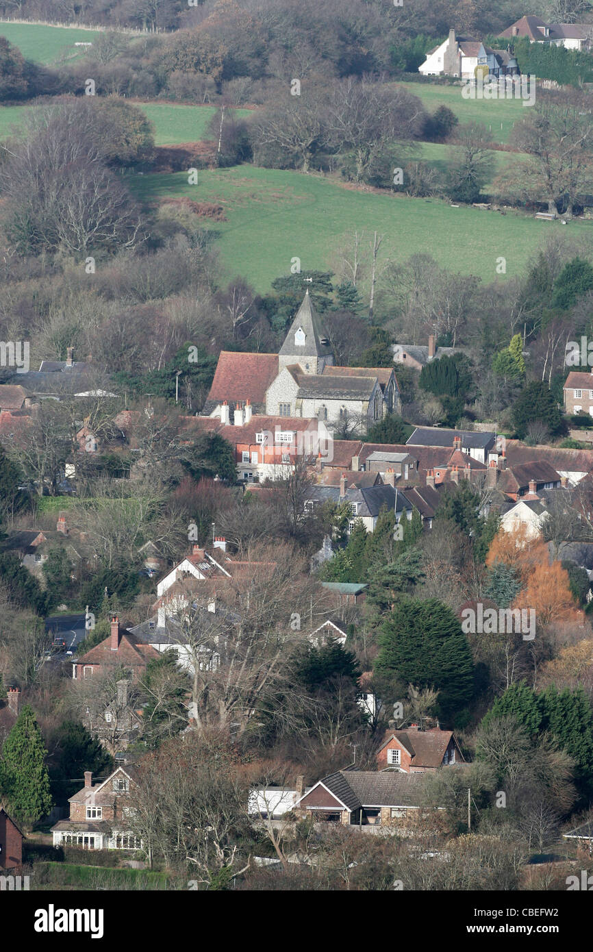 View of Ditchling Village from the South Downs. Picture by James ...