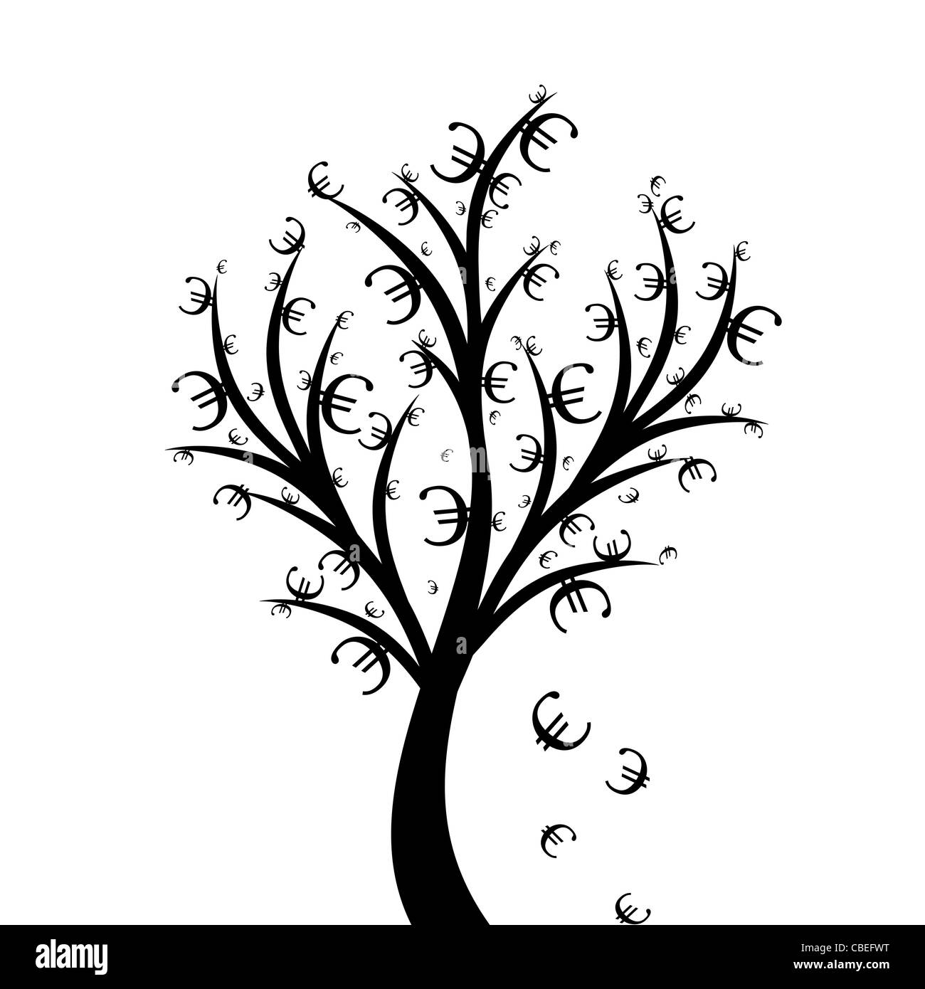 Money tree on white Black and White Stock Photos & Images - Alamy