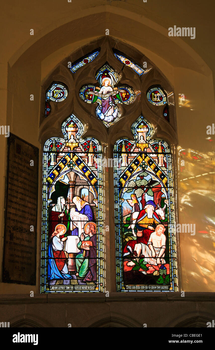 A fine example of a stained glass window in the parish Church at ...