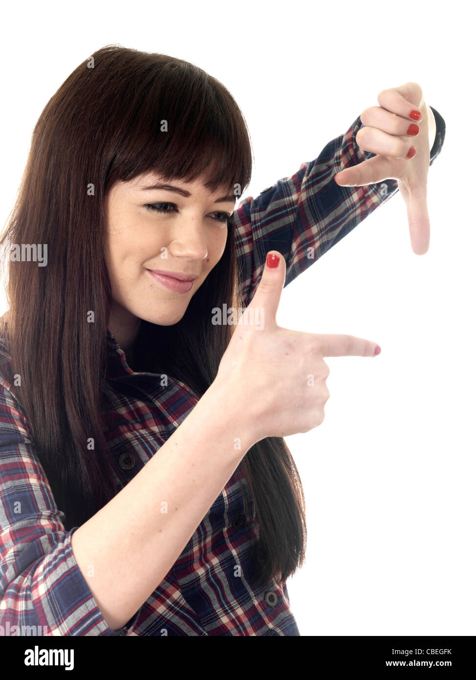 Young Woman Playing Charades. Model Released Stock Photo - Alamy
